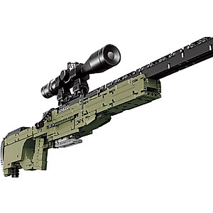 CampCo Sniper Rifle Gun Building Blocks Blaster Kit, like Lego & NERF, 14+ yrs & Adults, 1491 pcs 3D, Simulation Weapon Toy, DIY, Mechanical Model Kit