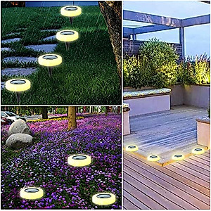 UgyDuky Solar Deck Lights Warm White Outdoor Led Solar Step Lights Waterproof IP65 for Garden Patio Concrete Pathway Walkway Driveway(4 Pack)
