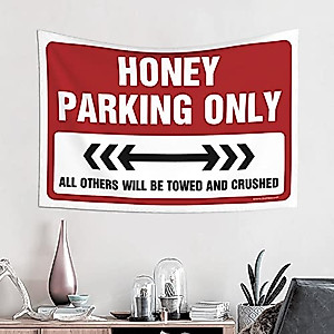 Bedroom Door Decorations Honey Parking Only Tapestry Space Decorations Beer Decorations for Man Cave (Size : 75X100CM)
