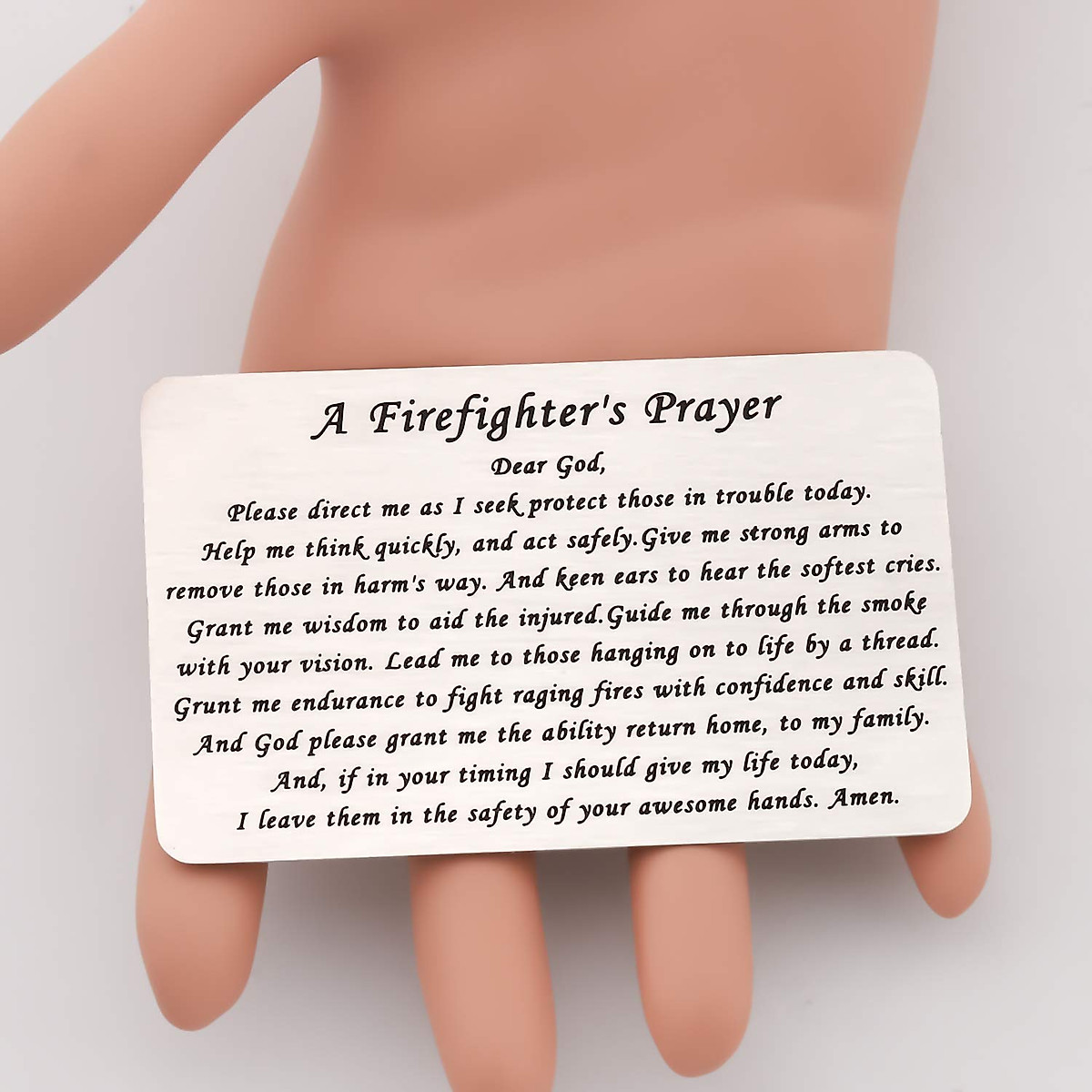 WSNANG Firefighter's Prayer Metal Wallet Insert Card Military Jewelry Gifts for Firefighter Hero Fireman Graduation Gift (Firefighter's Prayer WC)