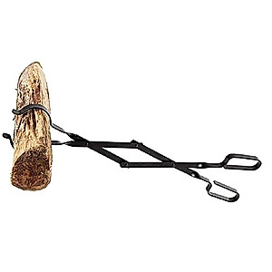 Rocky Mountain Goods Firewood Tongs - Reinforced Wrought Iron for extra strength - 26” - Log grabber for up 12” thick logs - Log - Rust resistant finish fireplace tongs for indoor / outdoor (1)