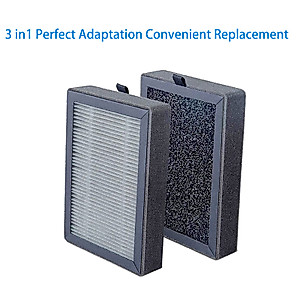BLUTENET Replacement Filter Fit for Membrane Solutions 2J8, Also for SimPure AP3J9 and Redypure JR6 Air Purifier, Pre-Filter True HEPA Activated Carbon 3 in1 Replace Filter (4 Pack)