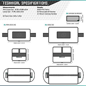 Savior Equipment Loose Sacs 4-Pack Tactical Ammo Pouch Firearm Ammunition Carrier Bag, ID Patches Included, Rifle Carbine Pistol Revolver Ammos Transportation Soft Case Hunting Shooting Range Gear