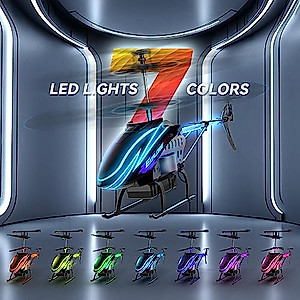 BUSSGO RC Helicopter, Remote Control Helicopter for Kids with 30Mins Flight(2 Batteries), 7+1 LED Light Modes, Altitude Hold, 3.5 Channel, Gyro Stabilizer,Remote Helicopter Toys for Boys and Girls