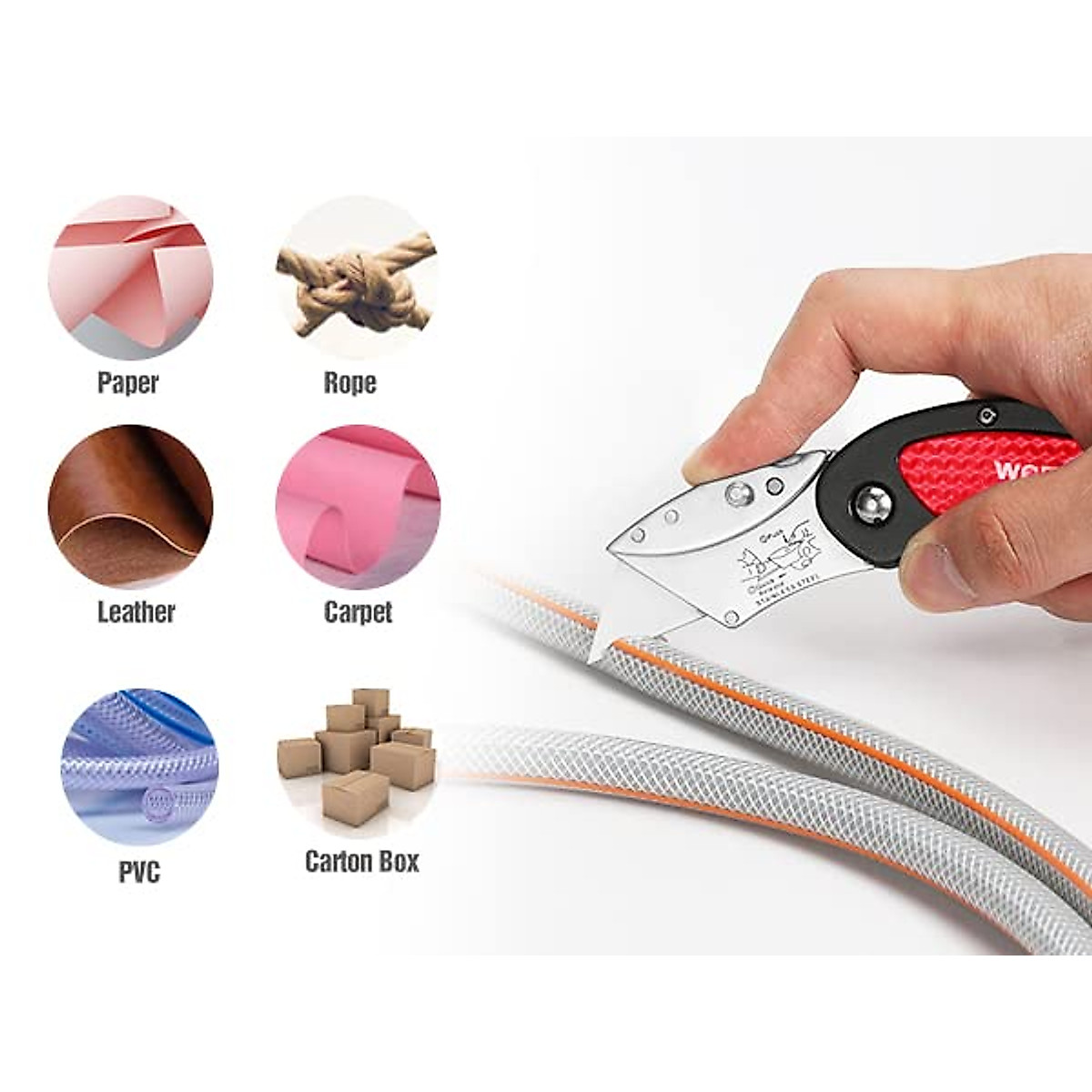 WORKPRO Folding Utility Knife Set Quick Change Blade, Back-lock Mechanism 3-piece with 10-piece Extra Blades