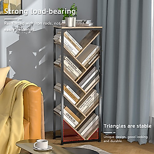 Cutogxon Tree Bookshelf - 9 Tier Floor Standing Tree Bookshelf for CDs/Movies/Books, Small Bookshelf for Small Spaces Bookshelves Wooden Book Storage Organizer Shelves for Bedroom Living Room