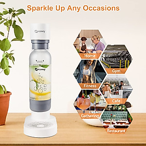 Mocsney Soda Maker, Sparkling Water Maker, Soda Maker Machine for Home Use with Safe-lock, Compatible with Any Screw-in 60L CO2 Cylinder (NOT Included)