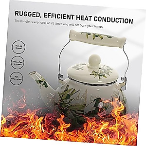 Garneck Enamel Kettle Water Tea Pot Enamel Coated Kettle Porcelain Enamel Kettle Metal Trim Coffee Essentials Chinese Decor Enameled Teapot Kungfu Teapot Small Tea Kettle for Stove Top