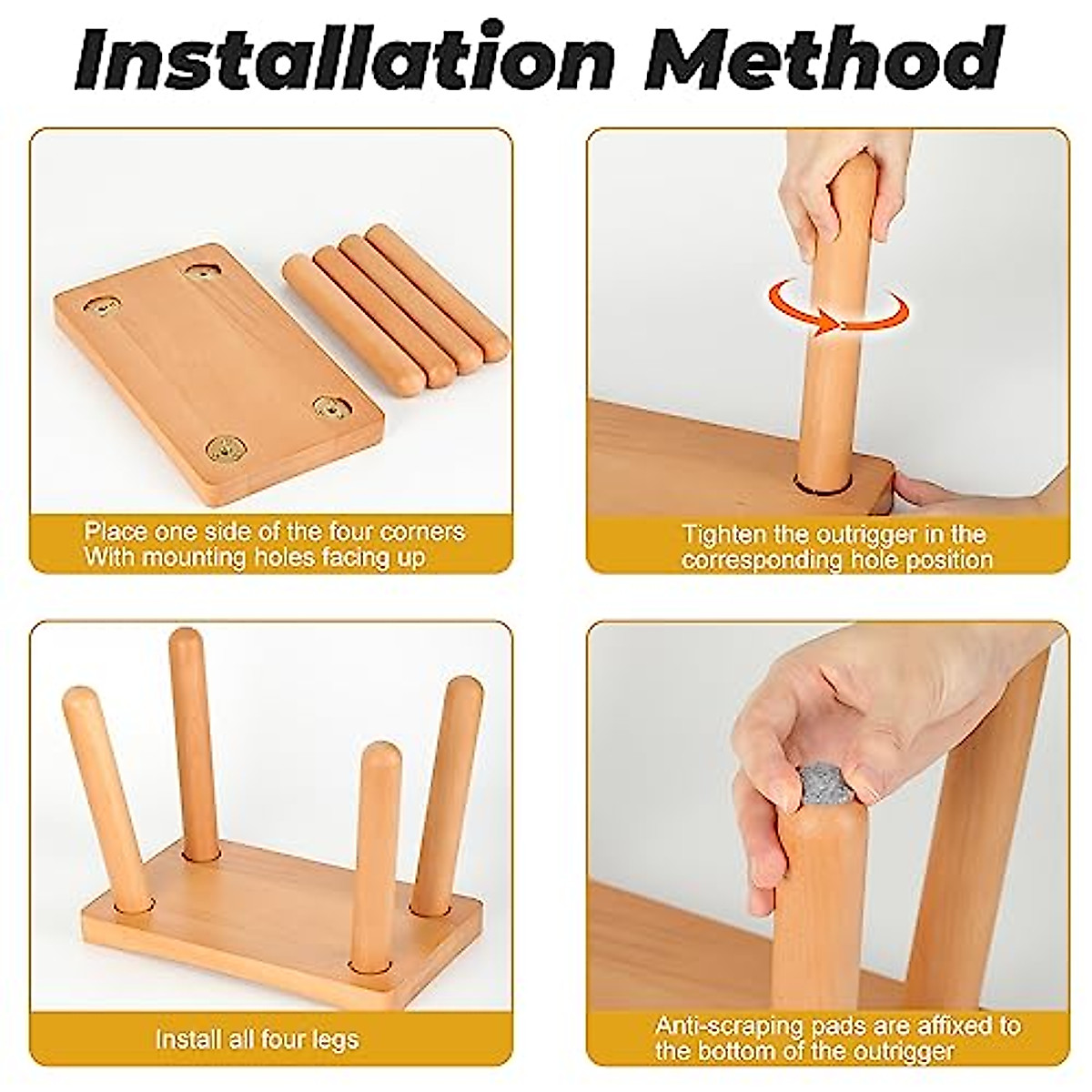 WANGYZJ Wooden Stool - Small Stool, Wooden Step Stool for Adults, Full Solid Wood Stool with Non-Slip Feet, Shoe Changing Stool, for Bedroom, Living Room and Kitchen (13’‘L x 8’‘W x 10’‘H)