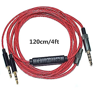 Saipomor Sol Republic V10 Extension Cable with Remote Volume and Mic for Sol Republic Master Tracks HD HD2 Sol Republic V8 V12 X3 Headphones (Red)