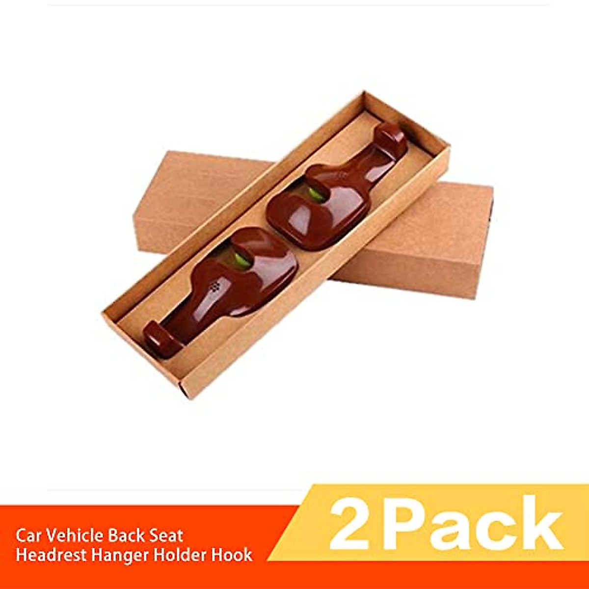 VARGTR 2 Pack Car Vehicle Back Seat Headrest Hanger Holder Hook,New Styles Car Hooks,Universal Purse Holder Car Seat Back Storage Organizer Hanger Hook,car headrest Hook (Brown)