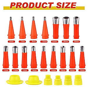 Universal Integrated Rubber Nozzle Tool Kit Caulking Tool Kit 22 Pcs Caulking Finisher Nozzle Caulking Nozzle Applicator Finishing Tool Stainless Steel Nozzle Tips Set for Bathroom Kitchen Doors