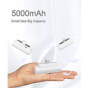 UNRMZIU Power Bank Portable Charger with Built in Connector 5000mAh Compact External Battery Pack Compatible with iPhone13/13 mini/13 Pro Max/12/12 mini/12 Pro/SE 2020/11/11Pro/XS/XR/X/8/8(White)
