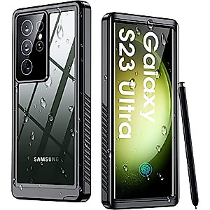 Humixx for Samsung Galaxy S23 Ultra Case,Waterproof Built-in Lens, Screen Protector[Full-Body Shockproof][12FT Military Drop Proof][Dustproof][IP68 Underwater] Protective Phone Case 5G 6.8”-Black