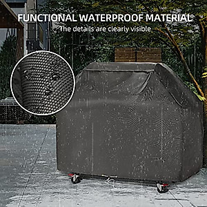 PALON Waterproof BBQ Grill Cover 72-Inch, Heavy Duty Outdoor Gas Grill Covers, with Drawstring Barbecue Covers for Weber Char-Broil Brinkmann Nexgrill and More, All Weather Barbecue Grills Protector