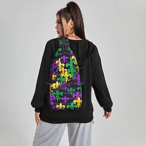 Dujiea Crossbody Backpack For Men Women Sling Bag, Mardi Gras. Chest Bag Shoulder Bag Lightweight One Strap Backpack Multipurpose Travel Hiking Daypack