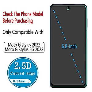 HPTech (2 Pack) Tempered Glass For Motorola Moto G Stylus 2022 / Moto G Stylus 5G 2022 [Not Fit for 2021/2020 Version] Screen Protector, Anti Scratch, Bubble Free