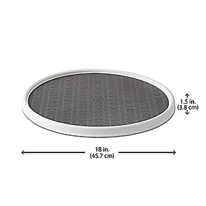 Copco 255-0186 Non-Skid Pantry Cabinet Lazy Susan Turntable, 18-Inch, White/Gray - 2555-0186