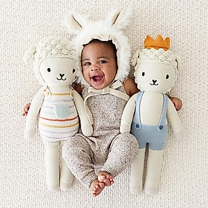 cuddle + kind Avery The Lamb Little 13" Hand-Knit Doll – 1 Doll = 10 Meals, Fair Trade, Heirloom Quality, Handcrafted in Peru, 100% Cotton Yarn