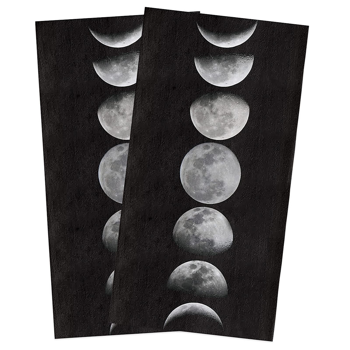 DuoPhi Kitchen Towels Set Round & Semicircle Moon Dish Towel Moon Phase Hand Towel 2 Pack Absorbent Soft Cotton Dishcloths Bar Towels & Tea Towels