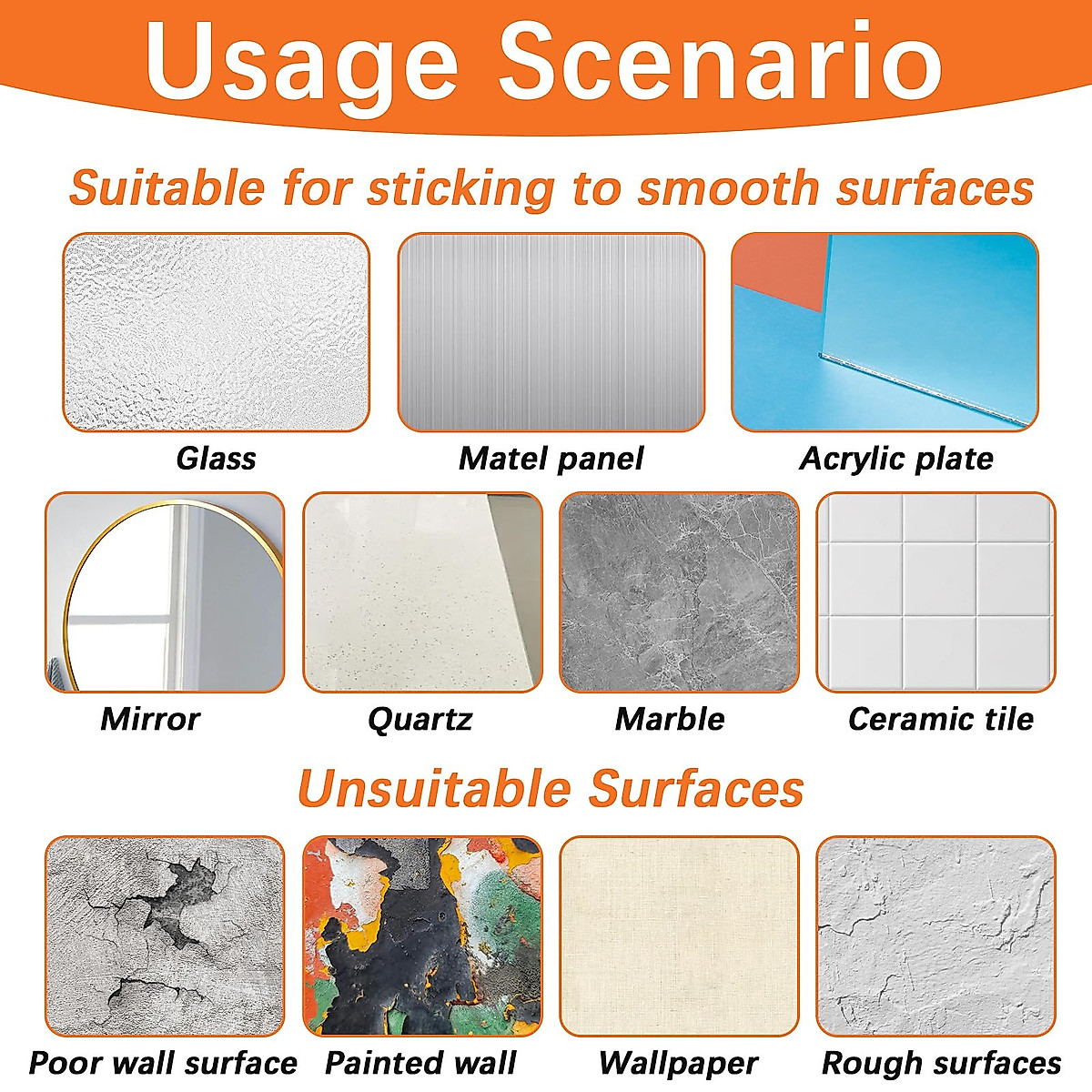 8 Pack Shower Caddy Adhesive for Replacement, Strong Adhesive Sticker Hooks Transparent Adhesive Wall Hooks No Drilling for Shower Caddy Basket Shelf Bathroom Storage Corner Shelves Kitchen Racks