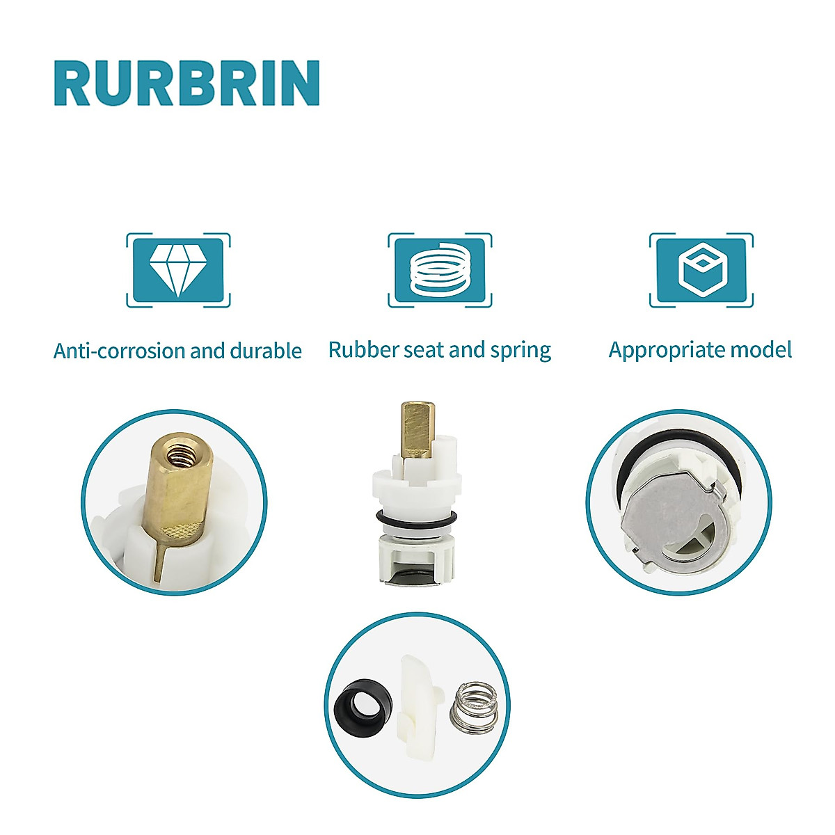 RP25513 Faucet Cartridge Stem Assembly Repair Kit Compatible with Most Delta Two-Handle Faucets, Come with RP4993 Seat & Spring,Fit for Lavatory Faucet (2 Pack)