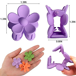 Palksky Small Flower Hair Claw Clips for Women Girls Kids, 10 PCS Tiny Thin/Medium Thick Hair, 1.35 Inch Mini Jaw Clips/Hair Clamps Nonslip Clip/Hair Accessories