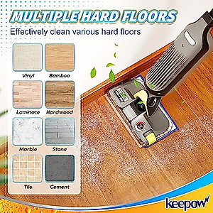 KEEPOW 12 Pack Reusable Mop Pads Refills for Shark Vacmop Replacement Pads Compare to Shark Vacmop Disposable Hard Floor Pads