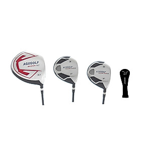 AGXGOLF Men's Right Hand Tall Length (+1 inch) MAGNUM XLT-XS STIFF Flex Woods Set w460cc Over Sized Forged Driver + 3 & 5 Fairway Woods: Graphite Shafts + Head Covers