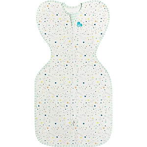 Love to Dream Swaddle UP Organic Lite 0.2 TOG, Stardust, Medium, 13-19 lbs, Better Sleep, Allow Baby to Sleep in Their Preferred Arms Up Position for Self-Soothing, Snug Fit Calms Startle Reflex