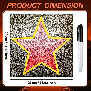 Star Sticker Decor with Black Marker for Movie Theme Red Carpet Oscar Party Decorations(25 Packs)