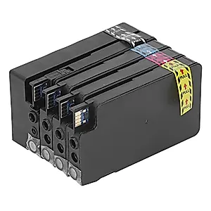 Hilitand 4 Colors BK C M Y Printer Ink Cartridge Set Large Page Capacity Smart Chip Practical Printer Cartridge for Office Printing