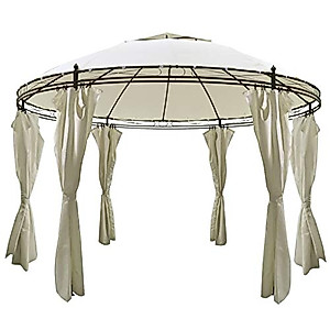 Gazebo with Curtains Round,Garden Gazebo,Barbecue Gazebos,Party Tent,Canopy Tent,Shade Tents,for Outdoor Party Events,Backyard,Garden,Lawn,11' 5'' x 8' 9''