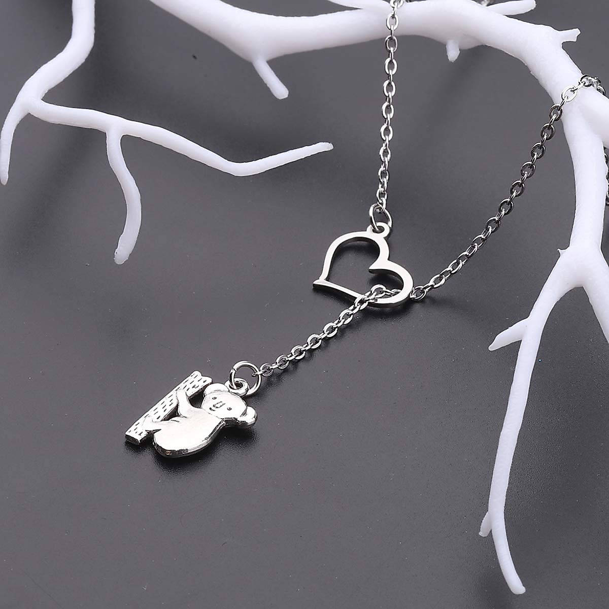 Gzrlyf Koala Bear Necklace Koala Lariat Necklace Koala Bear Gifts for Her (Y necklace)