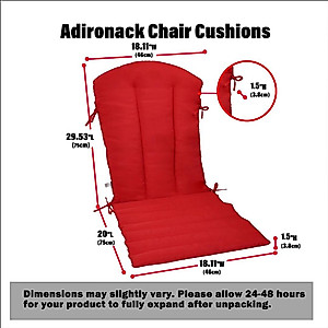 Kunste Adironack Chair Cushions Indoor Outdoor Furniture Cushions Patio Seating Cushions Red