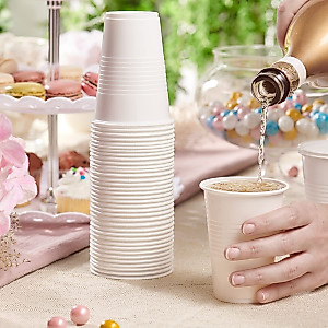 Comfy Package [9 oz. - 500 Count White Plastic Cups - Cold White Cups for Parties, Disposable Drinking Cups for All occasions