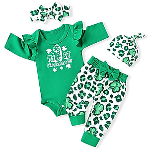 fioukiay 0-3 Months Baby Girls St. Patrick's Day Outfits Infant My 1st St. Patrick's Day Clothes (Green, 3 Months)