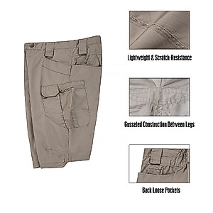 AUTIWITUA Men's Waterproof Tactical Shorts Outdoor Cargo Shorts, Lightweight Quick Dry Breathable Hiking Fishing Cargo Shorts Black