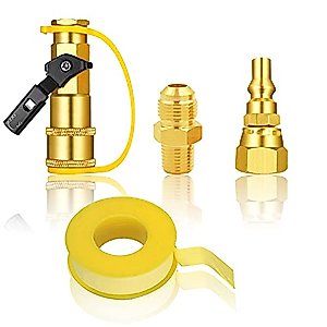 MENSI 1/4" Quick Connect Propane Disconnect Universal Adapter Kit Convert Regulator with 3/8" Female Flare to Quick-Release Connection