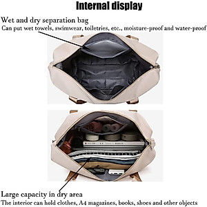 Large Capacity Travel Luggage Bag, Women's Tote Bag to Carry Airplane Fits Under Seat, Men's Short Business Carry-on Sports Gym Dry and Wet Separation Bag（Trend Red）