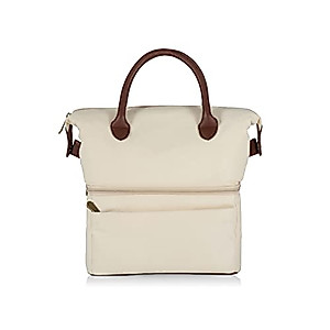 PICNIC TIME ONIVA - a brand - Urban Lunch Bag, Cooler Lunch Tote, Insulated Lunch Bag, (Beige with Brown Accents), 9.75 x 5.5 x 10.1