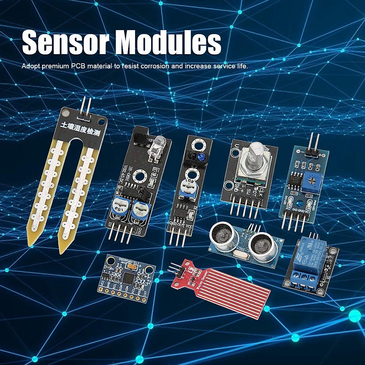 45pcs/set Sensor Modules Kit Electronic Starter Kit DIY Updated Development Sensor Board Set for Beginners