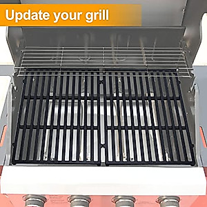 GGC 19.5 inch Grill Grates Replacement for Weber 7524 7528 Genesis E-310, E-320, E-330, S-310, S-320, S330, EP-310, EP-320, EP-330, 2 PCS Cast Iron Cooking Grid (19.5" x12.9" x0.5")