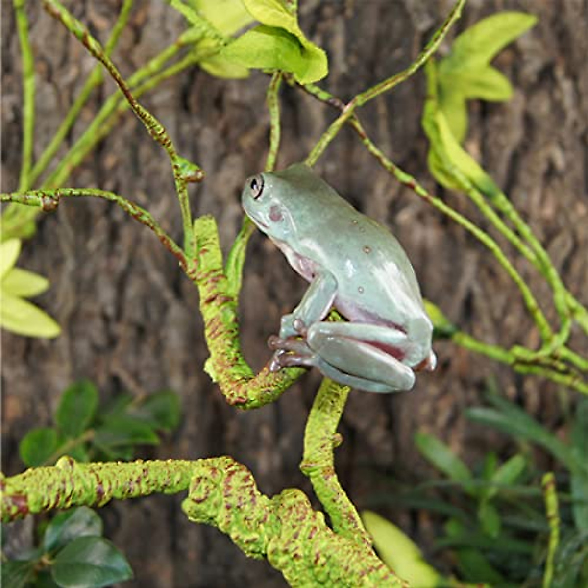 Hamiledyi Bearded Dragon Tank Accessories Reptile Dinosaur Skull Hideout Decor Reptile Climber Jungle Vines Artificial Leaves for Iguana Lizard Chameleon Snake Frog Gecko Frogs(3 PCS)