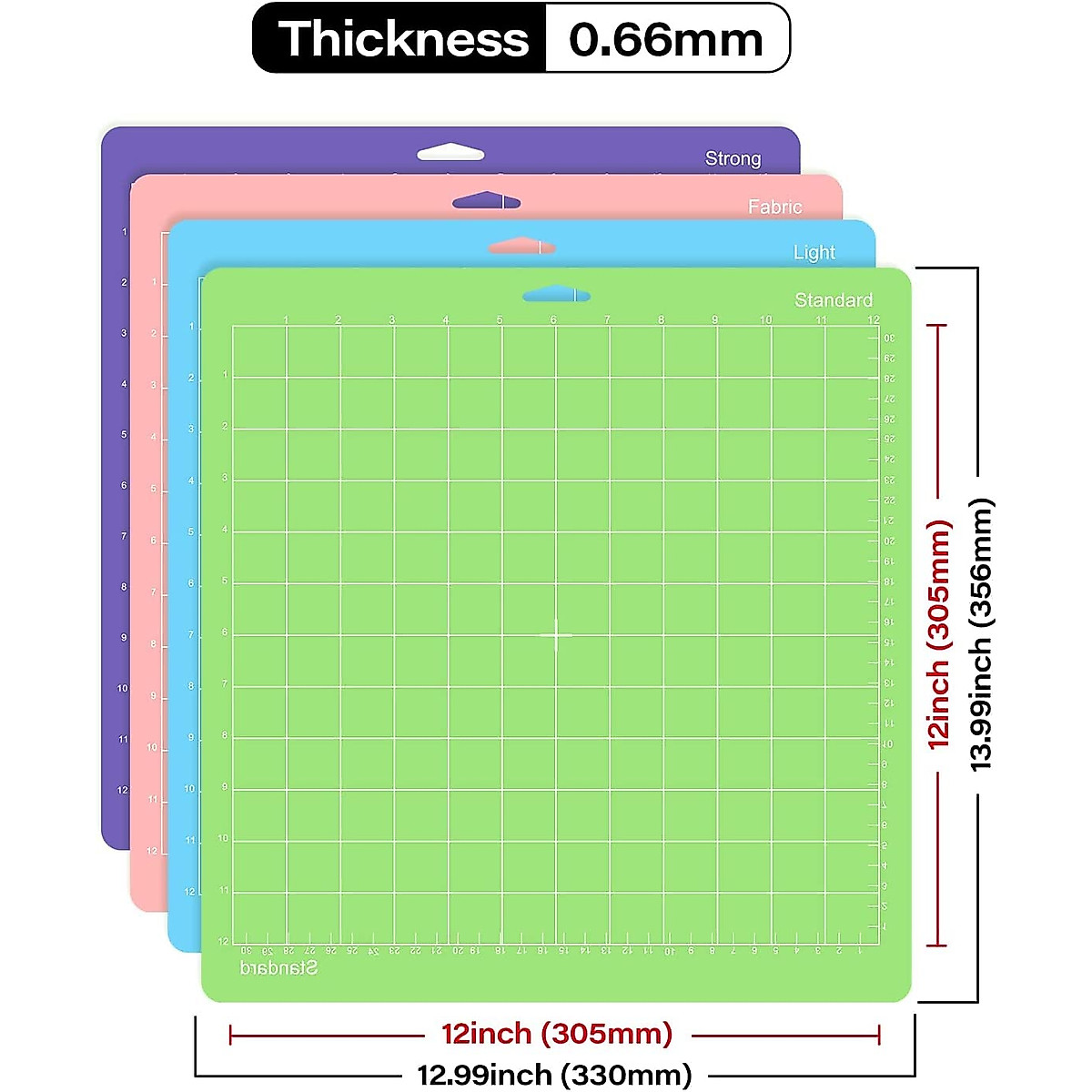 Gwybkq Cutting Mat for Cricut Maker 3/Maker/Explore 3/Air 2/Air/One 8 Pack 12x12 VarietyGrip Cut Replacement Accessories Green/Blue/Purple/Pink Card Adhesive Sticky Pads