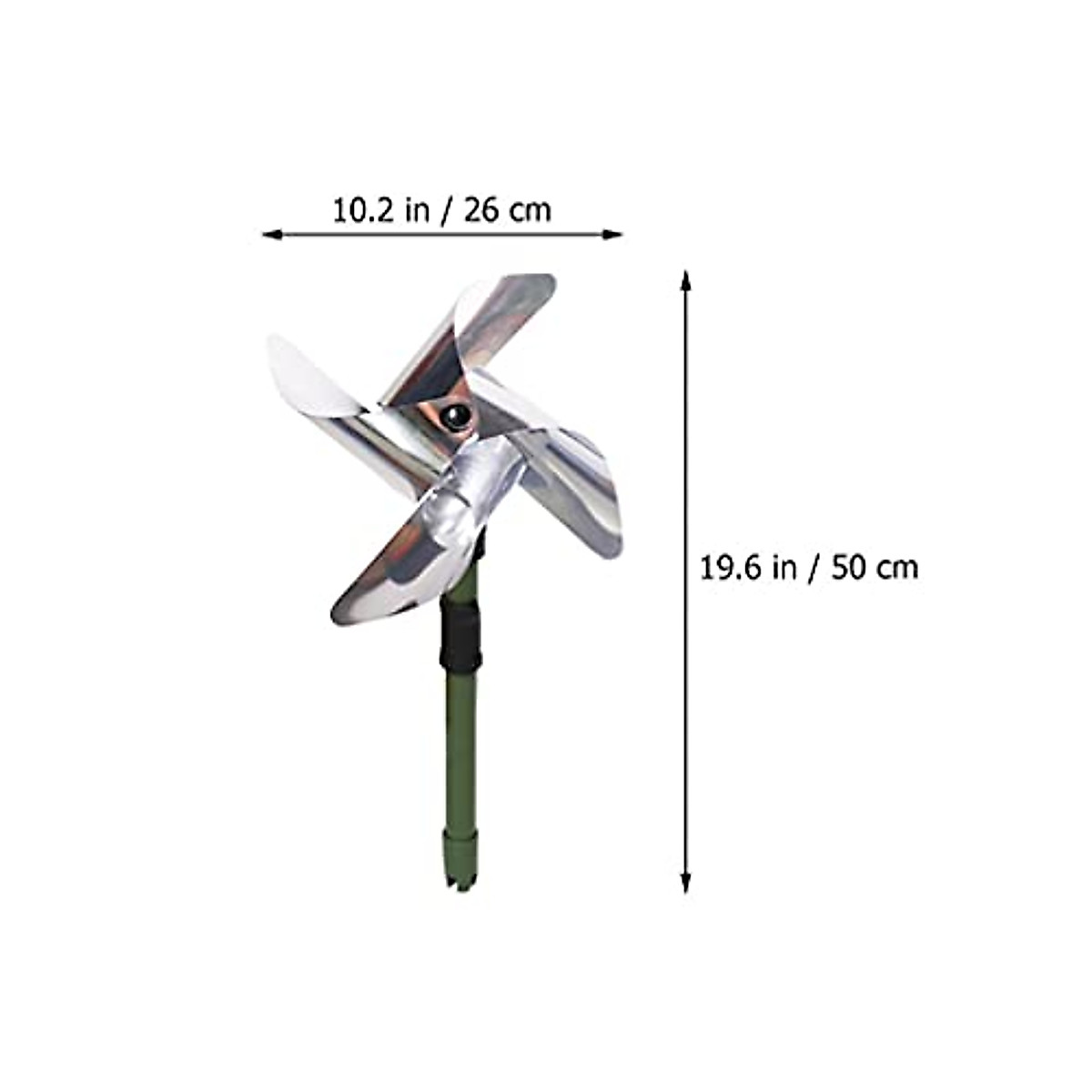 generic 2pcs Reflective Pinwheels with Stakes Bird Blinder Deterrent Windmill Scare Birds Device Away Sparkly Pin Wheel for Garden Outdoor Yard Decoration
