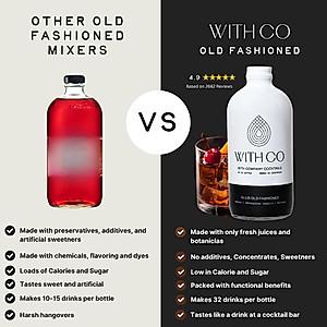 WithCo Ellis Old Fashioned Mix Cocktail Drink Mixer - Madagascar Vanilla, Orange, Angostura Bitters & Cinnamon - Ideal for Whiskey, Bourbon, Mezcal, & Mocktails - Makes 32 Cocktails, 16 oz