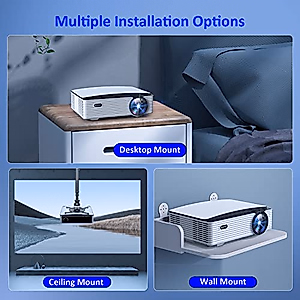 NexiGo PJ30 Outdoor Projector, 450 ANSI Lumens, Native 1080P, Dolby_Sound Support, Movie Projector with WiFi and Bluetooth 5.1, Compatible w/TV Stick,iOS,Android,Laptop,Console