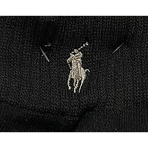 Ralph Lauren Polo Classic Sport 6 Pack half Cushioned sole Men's Socks (Black with Silver Horse)