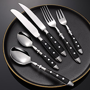 Aimilan 72 Piece Modern Flatware Set with Steak Knives, 18/10 Stainless Steel Silverware Set for 12, Cutlery Set Include Fork Knife Spoon, Mirror Polished, Dishwasher Safe (72 Pcs Service for 12)